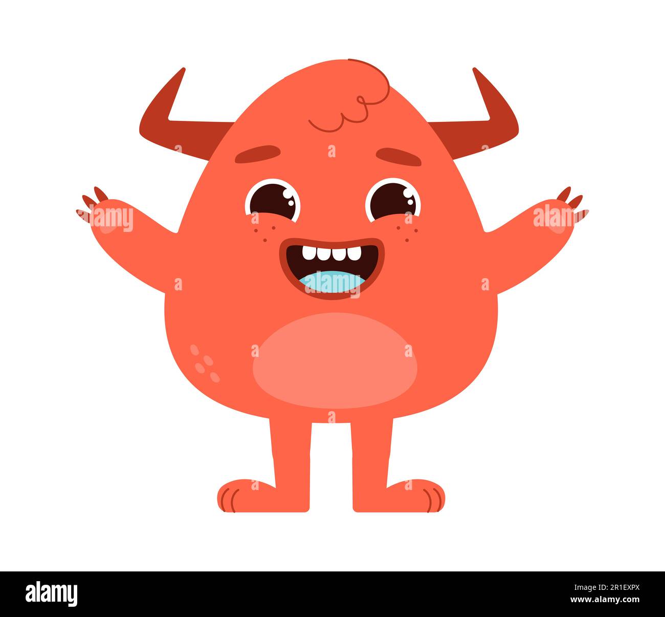 Cute red monster Stock Vector Image & Art - Alamy