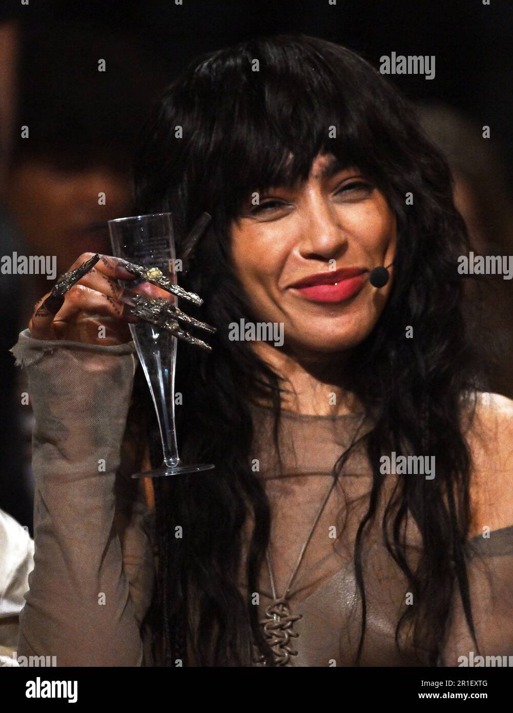 Liverpool, UK. 13th May, 2023. Loreen from Sweden reacts after her ...