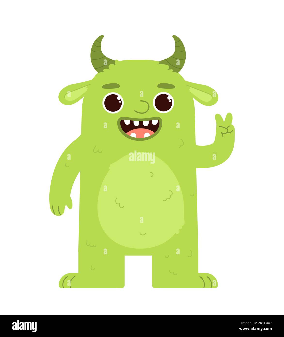 Cute green monster Stock Vector Image & Art - Alamy
