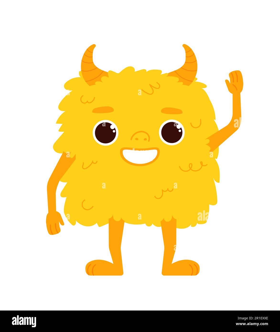 Cute Yellow Monster Stock Vector Image And Art Alamy