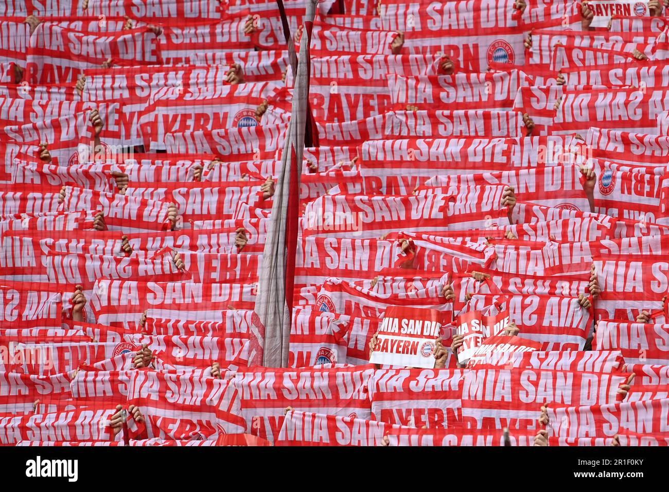 Munich, Deutschland. 13th May, 2023. Fan choreography, banners, signs ...