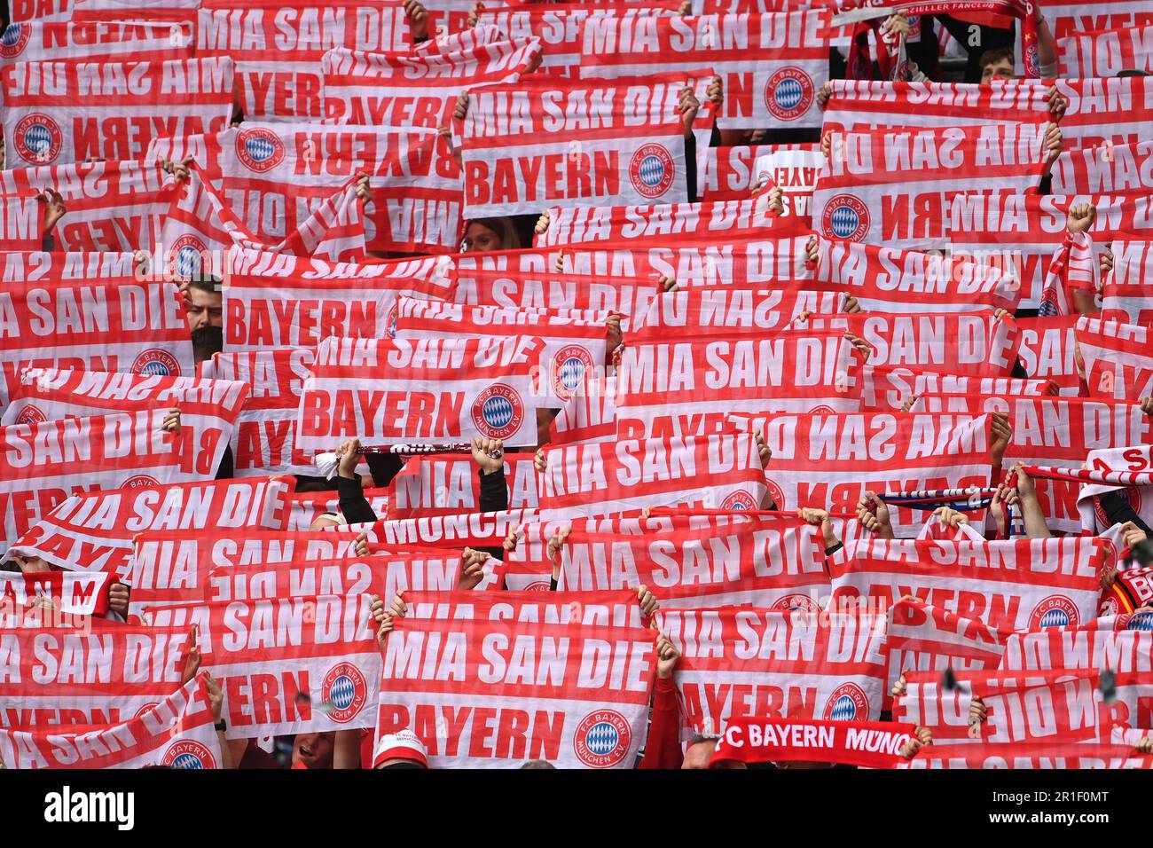 Munich, Deutschland. 13th May, 2023. Fan choreography, banners, signs ...