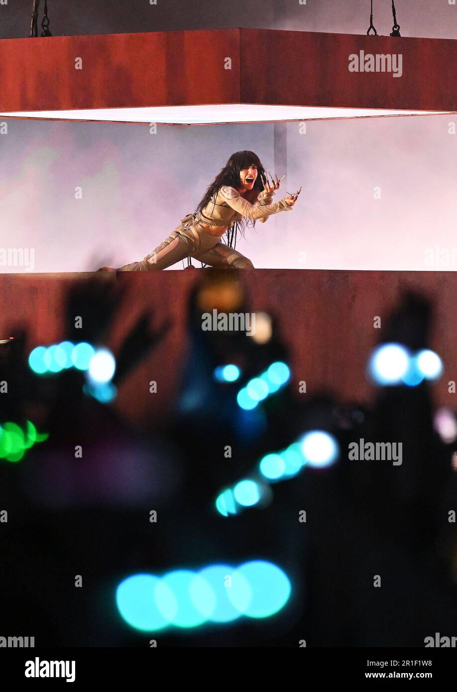 Liverpool, UK. 14th May, 2023. Loreen from Sweden performs her song ...