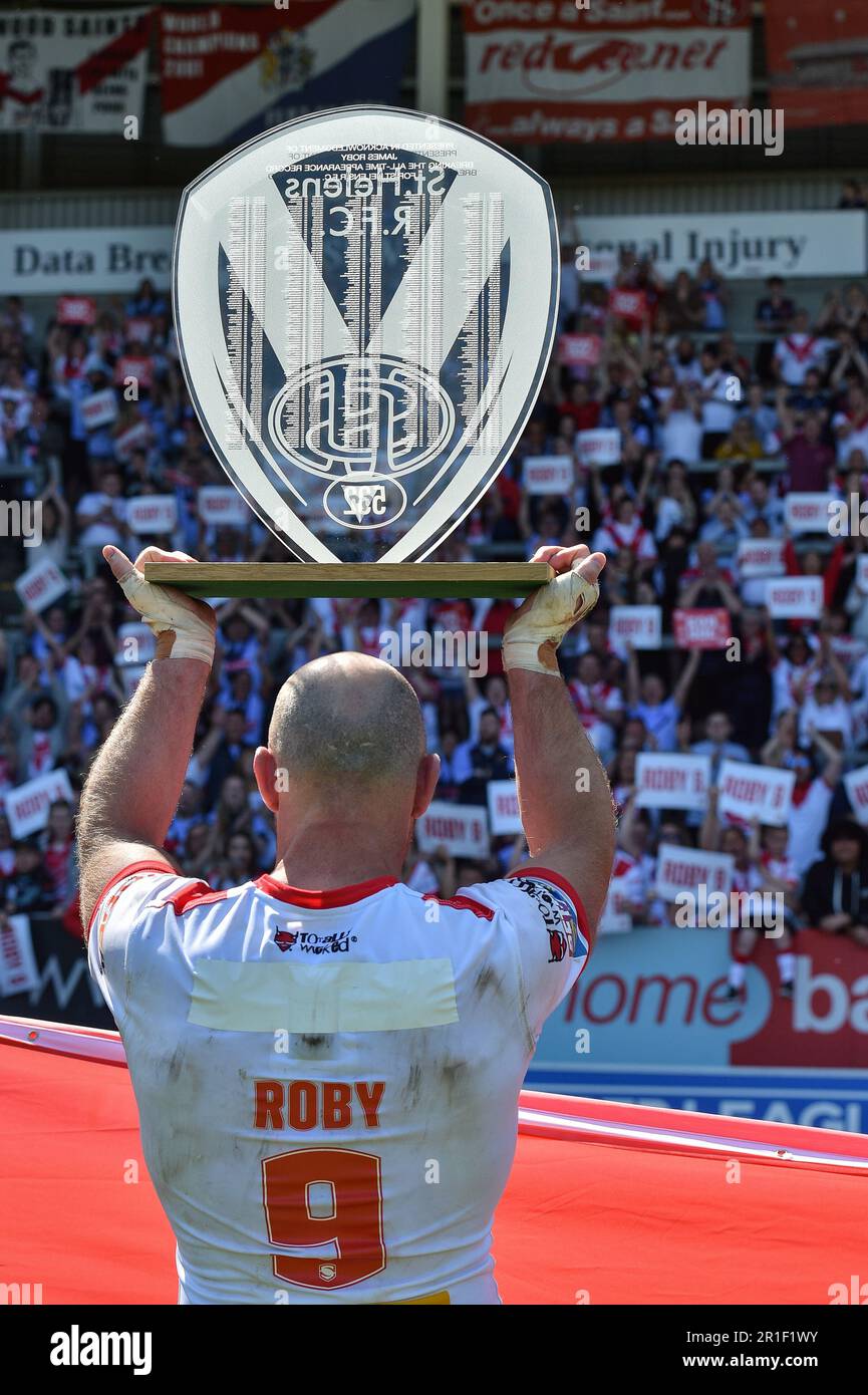 St. Helens, England - 13th May 2023 - Record breaker James Roby ...