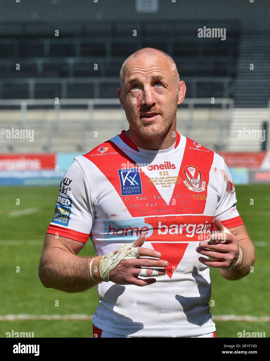 St. Helens, England - 13th May 2023 - Record breaker James Roby ...