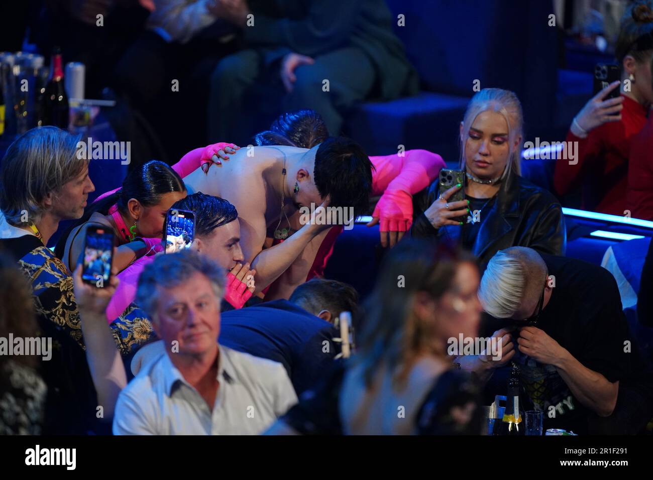 Finland entrant Kaarija reacts after coming second to Sweden entrant ...