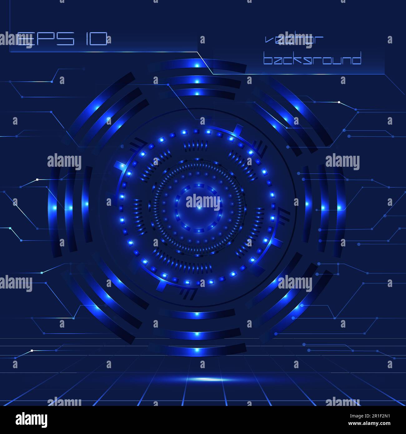 Blue futuristic virtual background vector illustration Stock Vector ...