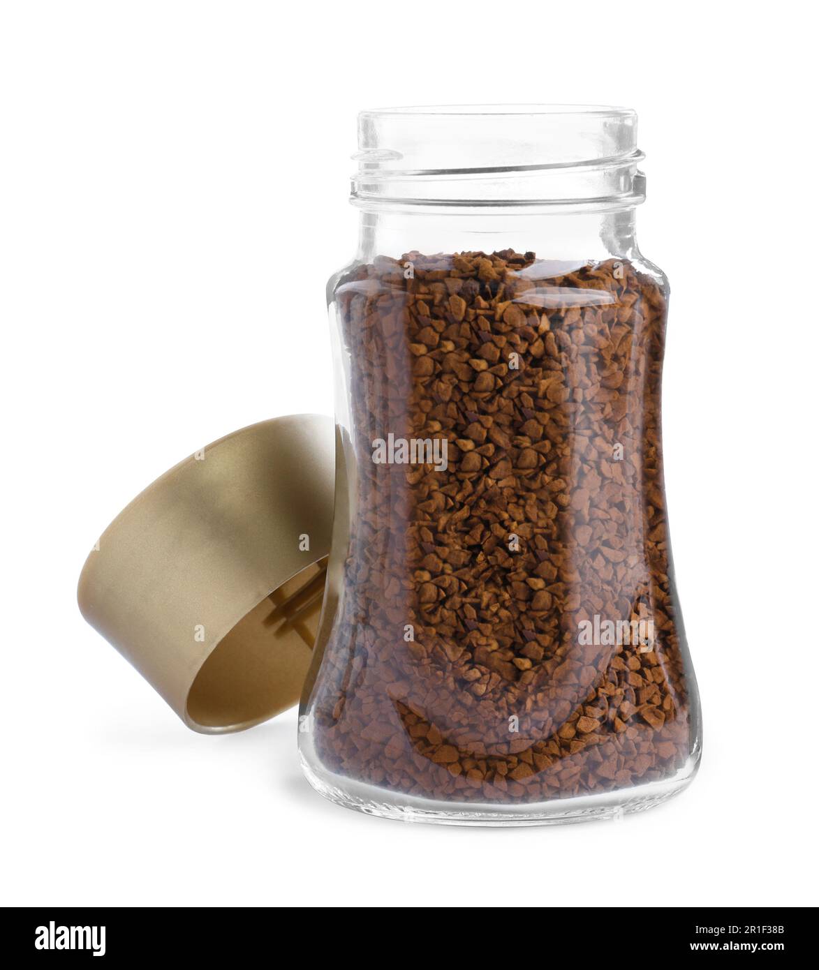 Glass jar of instant coffee isolated on white Stock Photo - Alamy