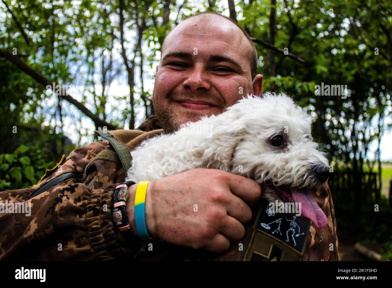 Ukrainian soldier of the 28th Artillery Battalion with a tactical war ...