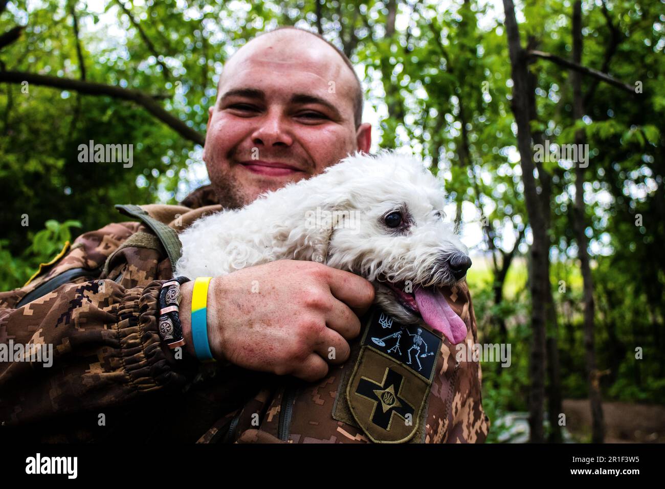 Ukrainian soldier of the 28th Artillery Battalion with a tactical war ...