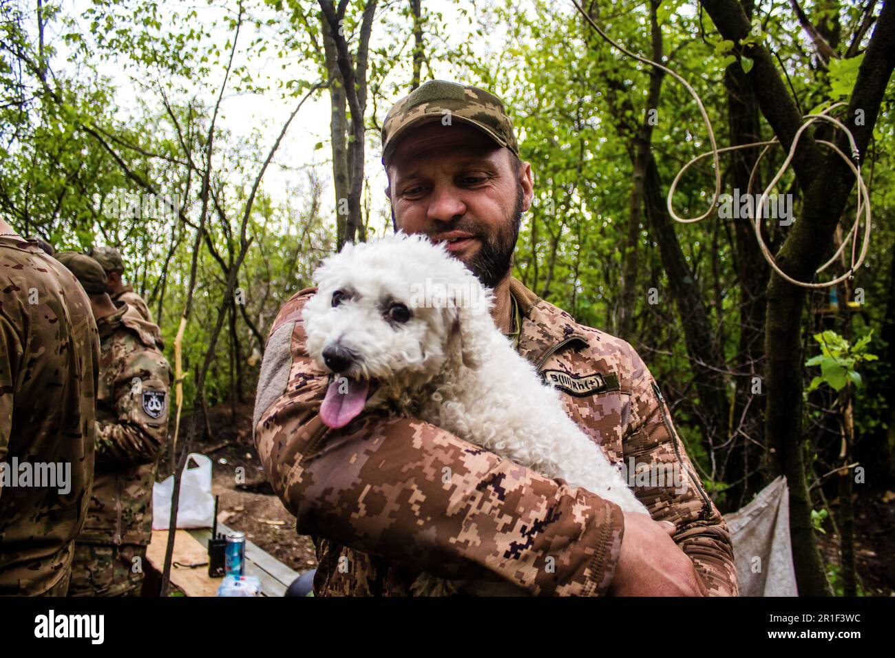 Ukrainian soldier of the 28th Artillery Battalion with a tactical war ...