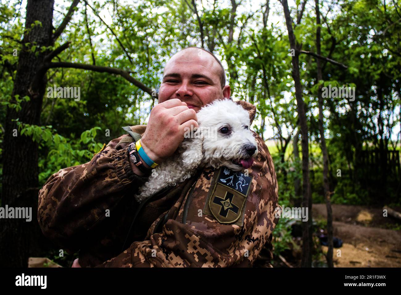 Ukrainian soldier of the 28th Artillery Battalion with a tactical war ...