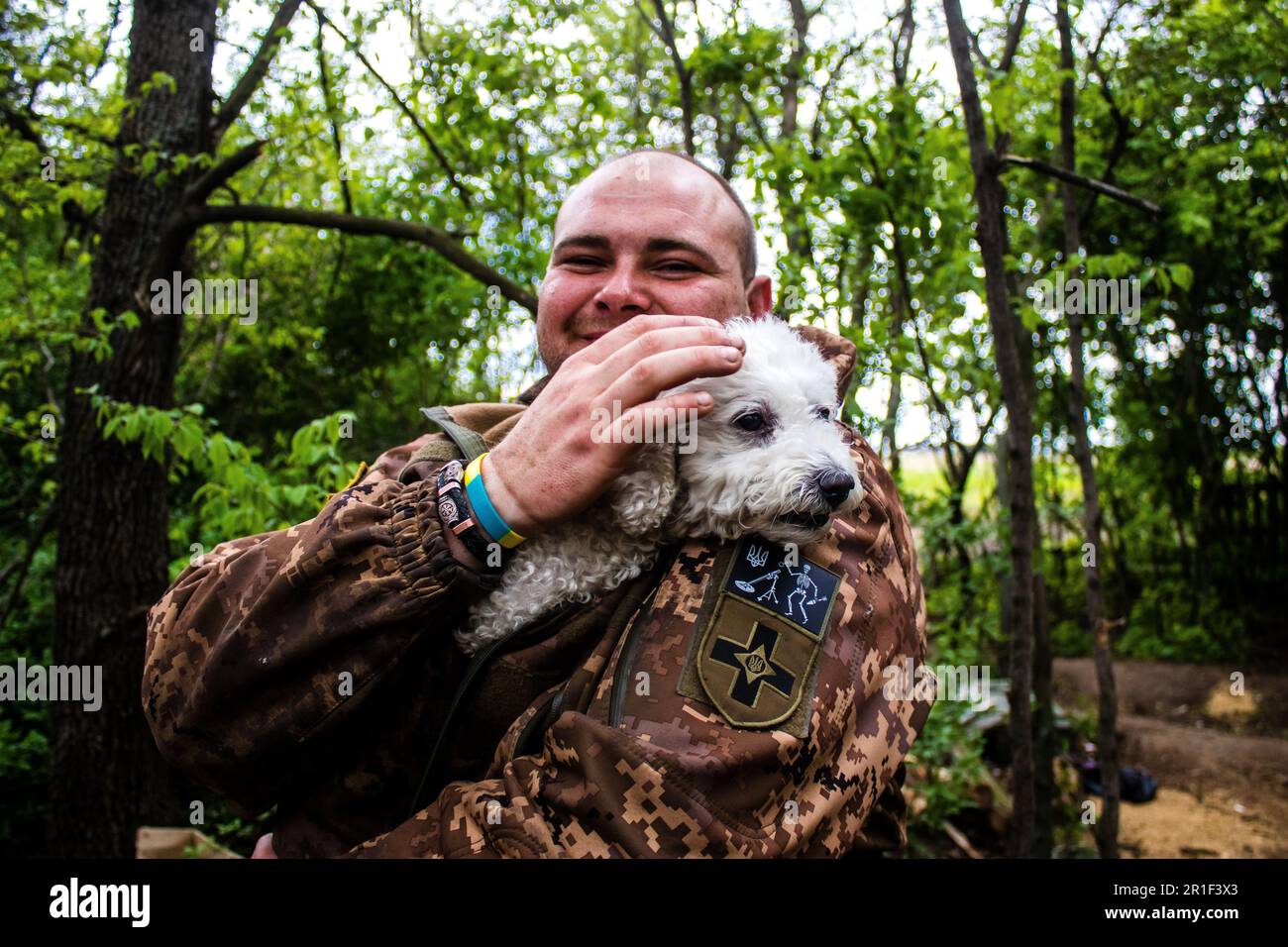 Ukrainian soldier of the 28th Artillery Battalion with a tactical war ...
