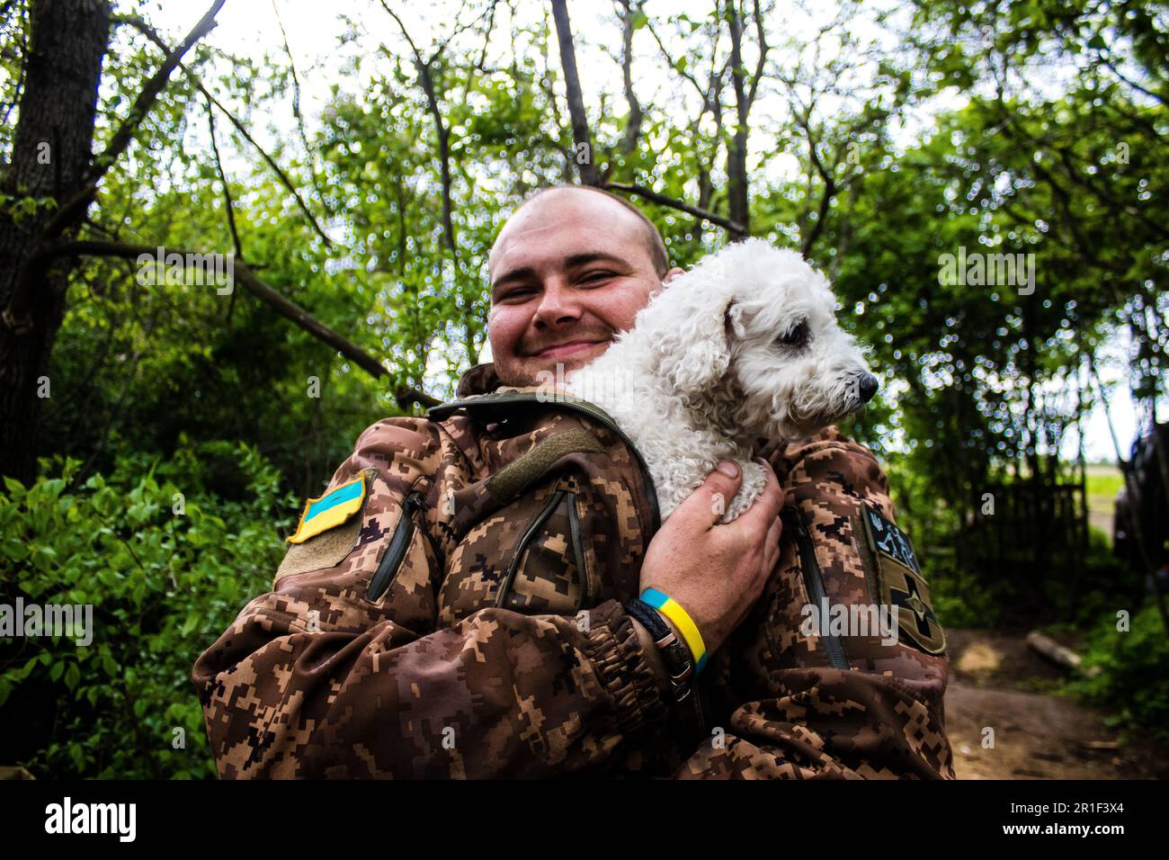 Ukrainian soldier of the 28th Artillery Battalion with a tactical war ...