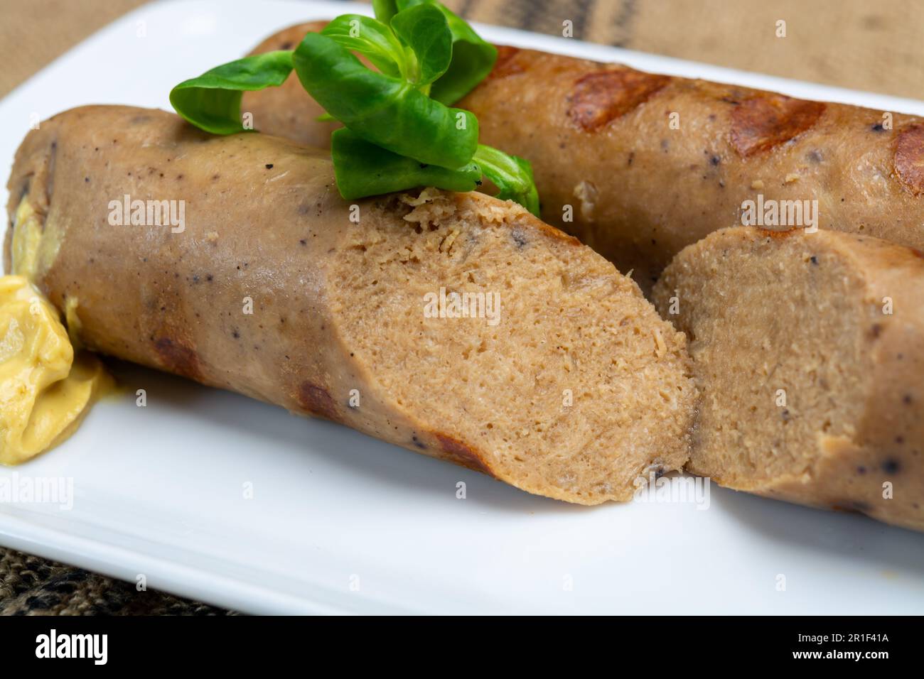 Tasty grilled vegan sausages made from vegetarian plant based soya ...