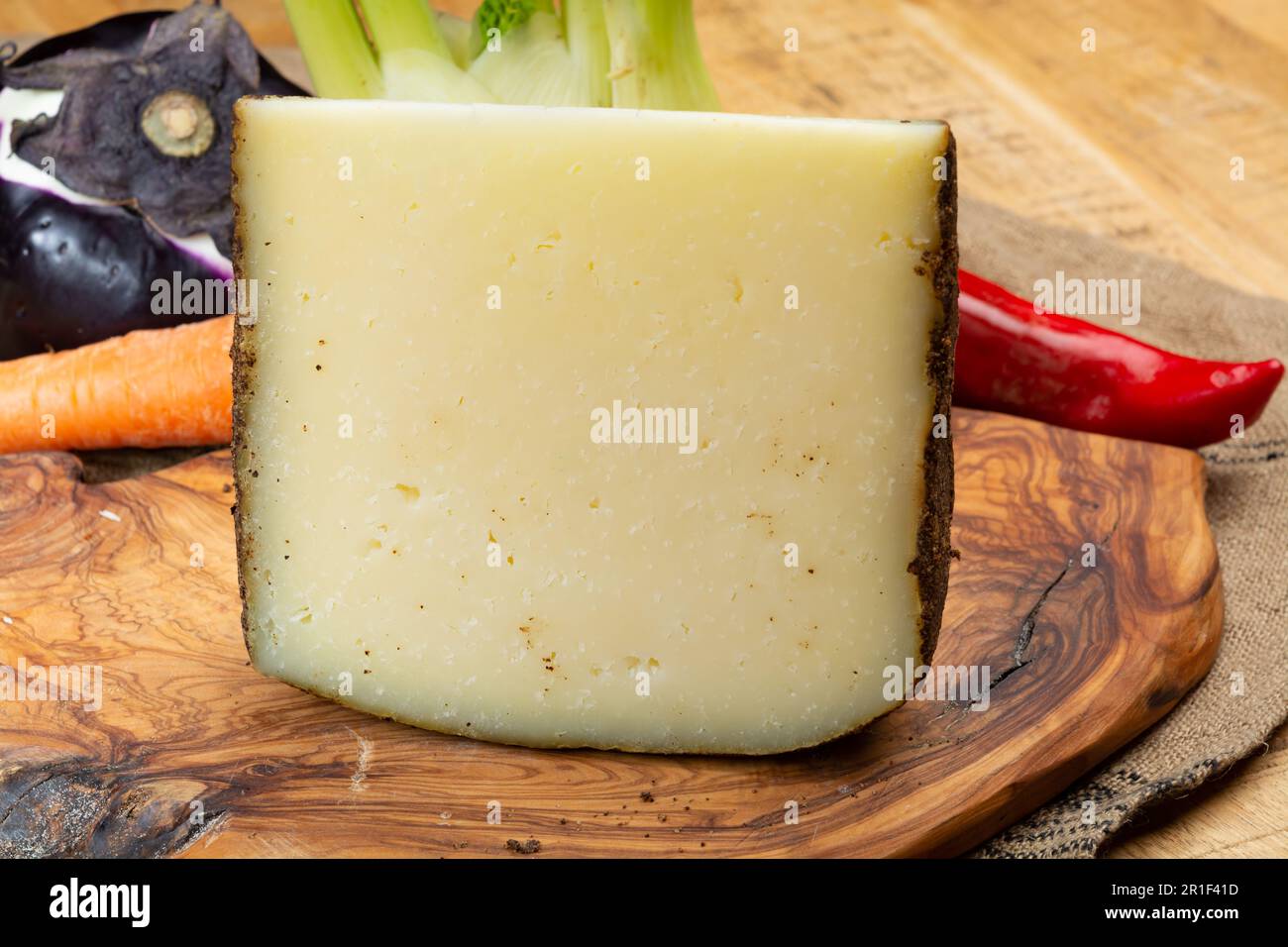 Cheese collection, aged hard Italian sheep cheese black pecorino from ...
