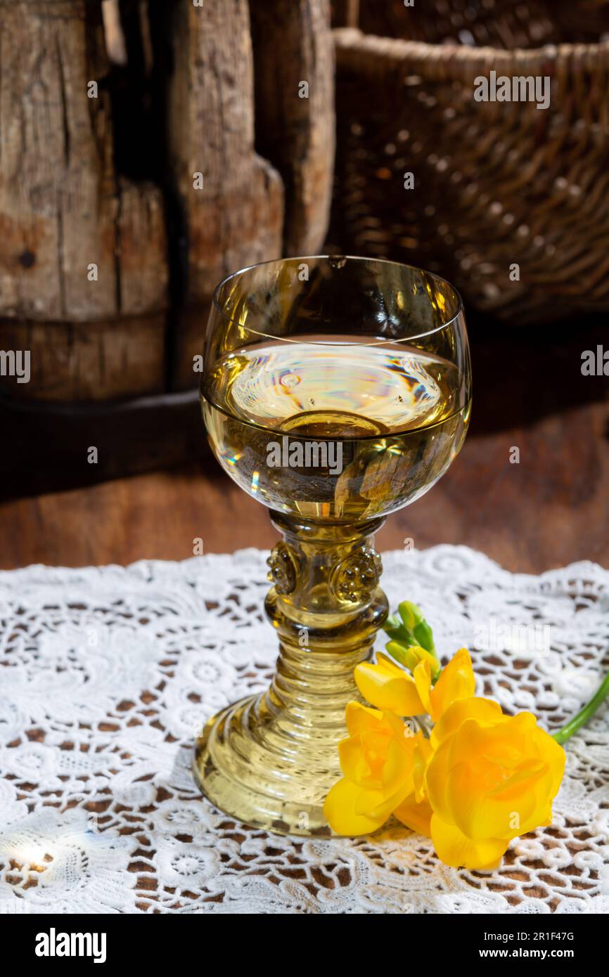 Antique German glassware, old Dutch style rummer or roemer glasses for ...