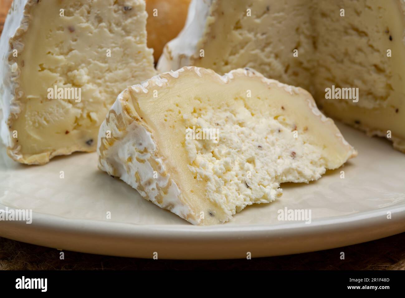 Cheese collection, soft cow French cheese with mold Gaperon artisanal ...