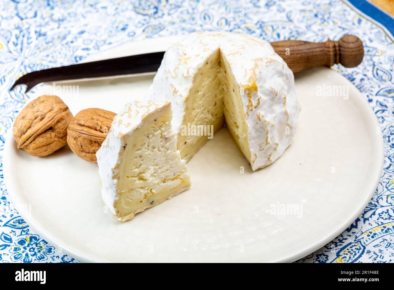Cheese collection, soft cow French cheese with mold Gaperon artisanal ...