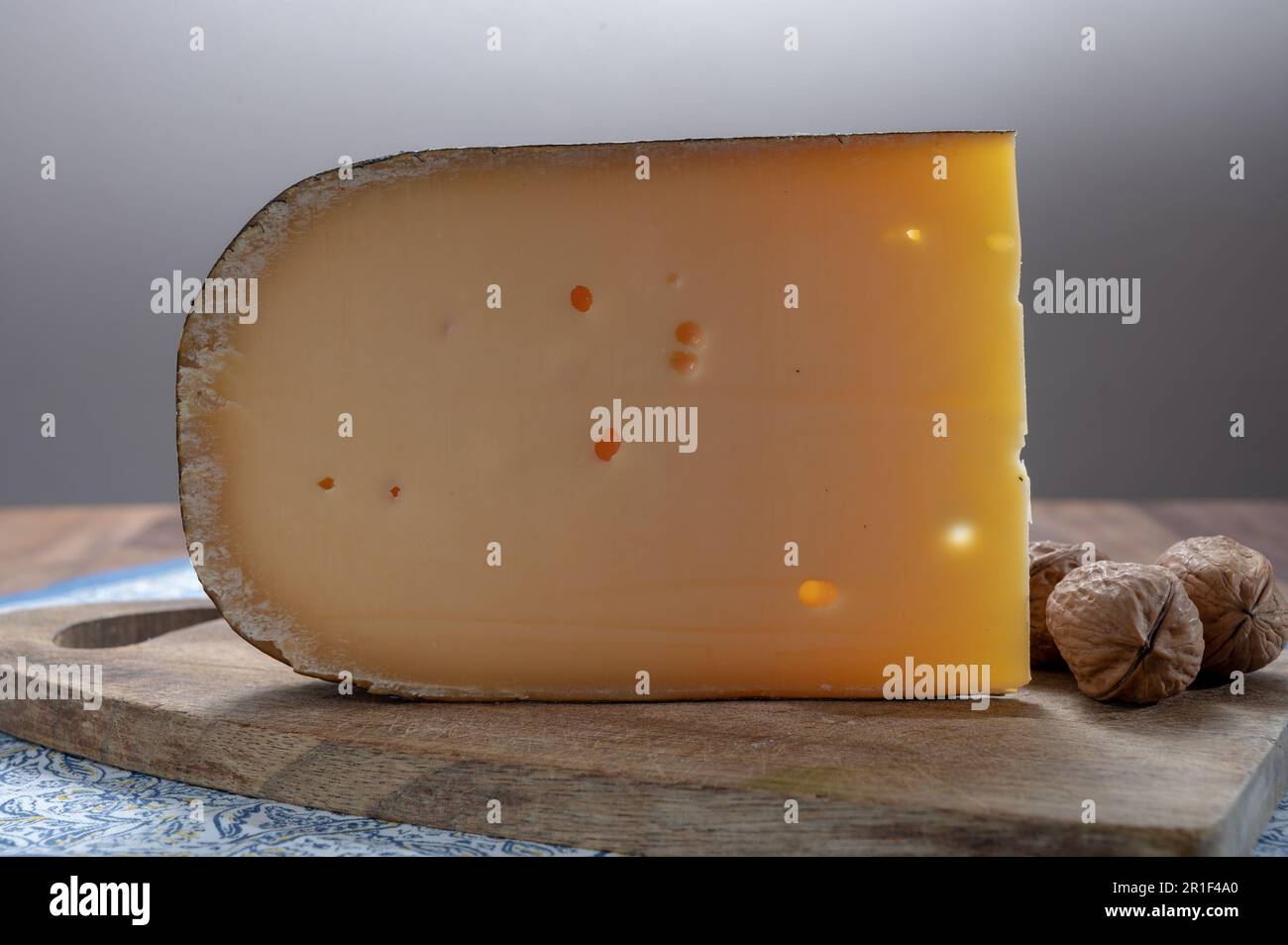 Cheese collection, Belgian old yellow cow milk cheese from Bruges ...