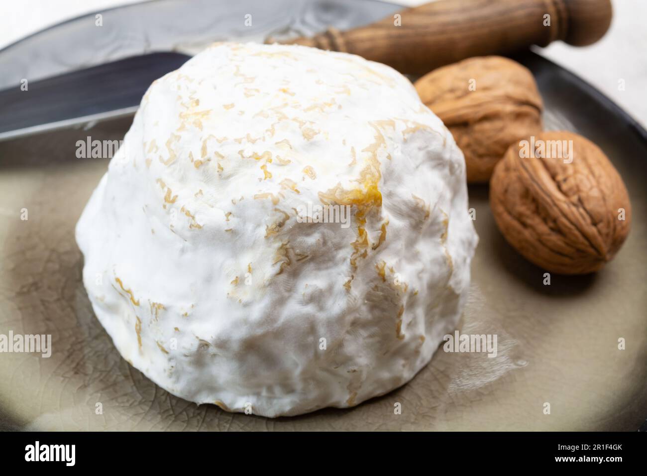 Cheese collection, soft cow French cheese with mold Gaperon artisanal ...