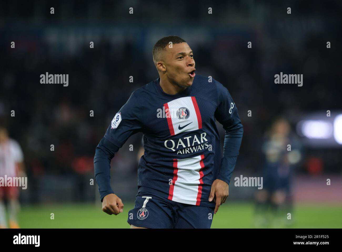 Paris, Paris, France. 14th May, 2023. Joy of PSG Forward KYLIAN MBAPPE ...