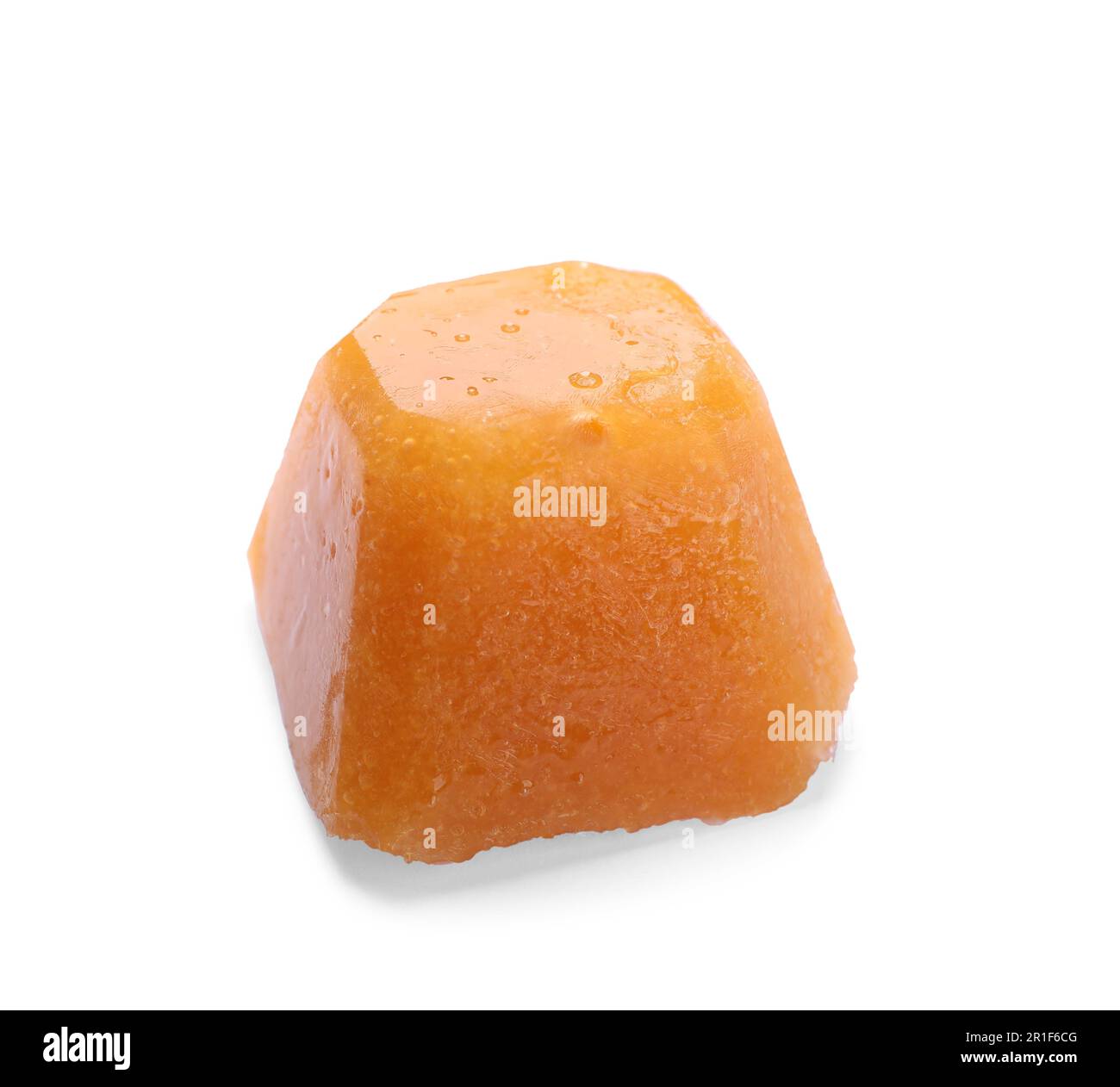 Frozen fruit puree cube isolated on white Stock Photo - Alamy