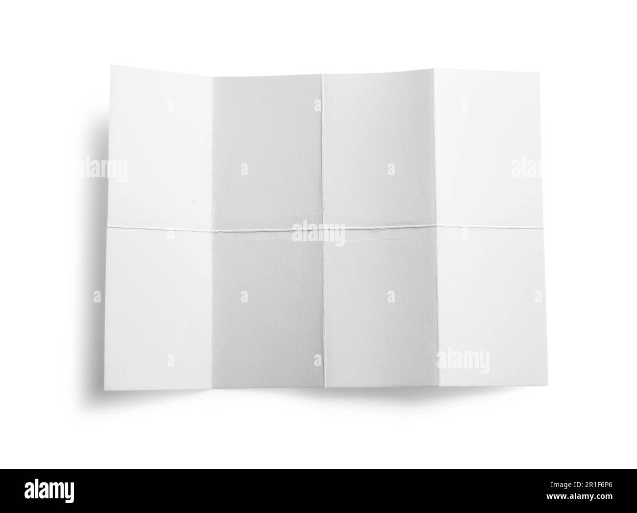 Blank paper sheet with creases isolated on white, top view Stock Photo ...