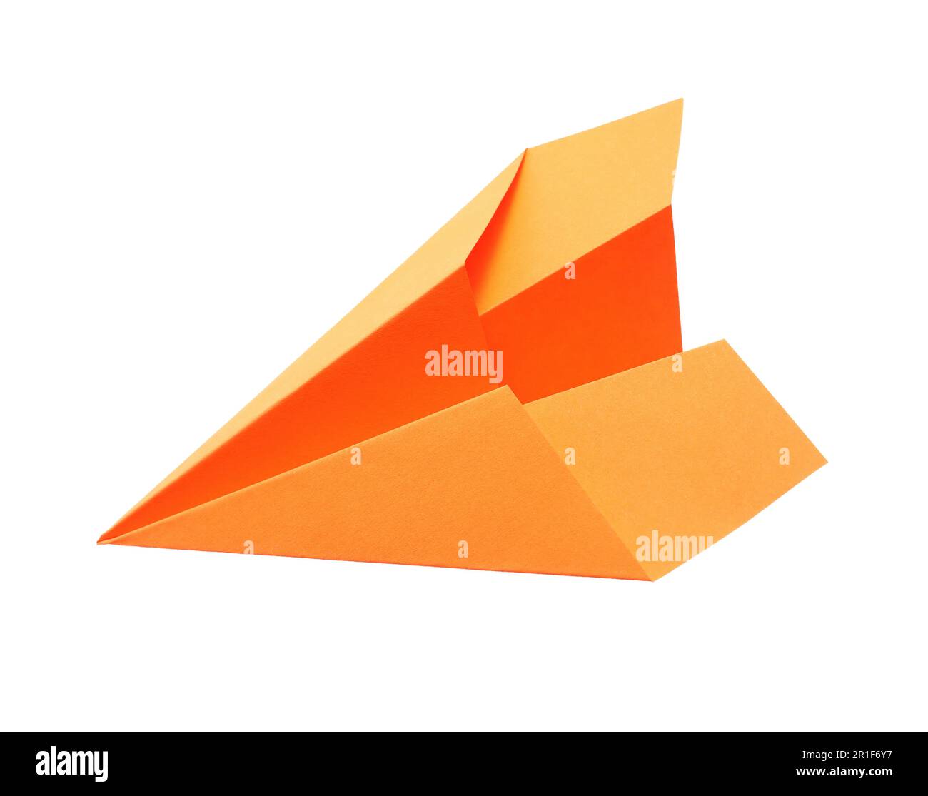 Handmade orange paper plane isolated on white Stock Photo - Alamy