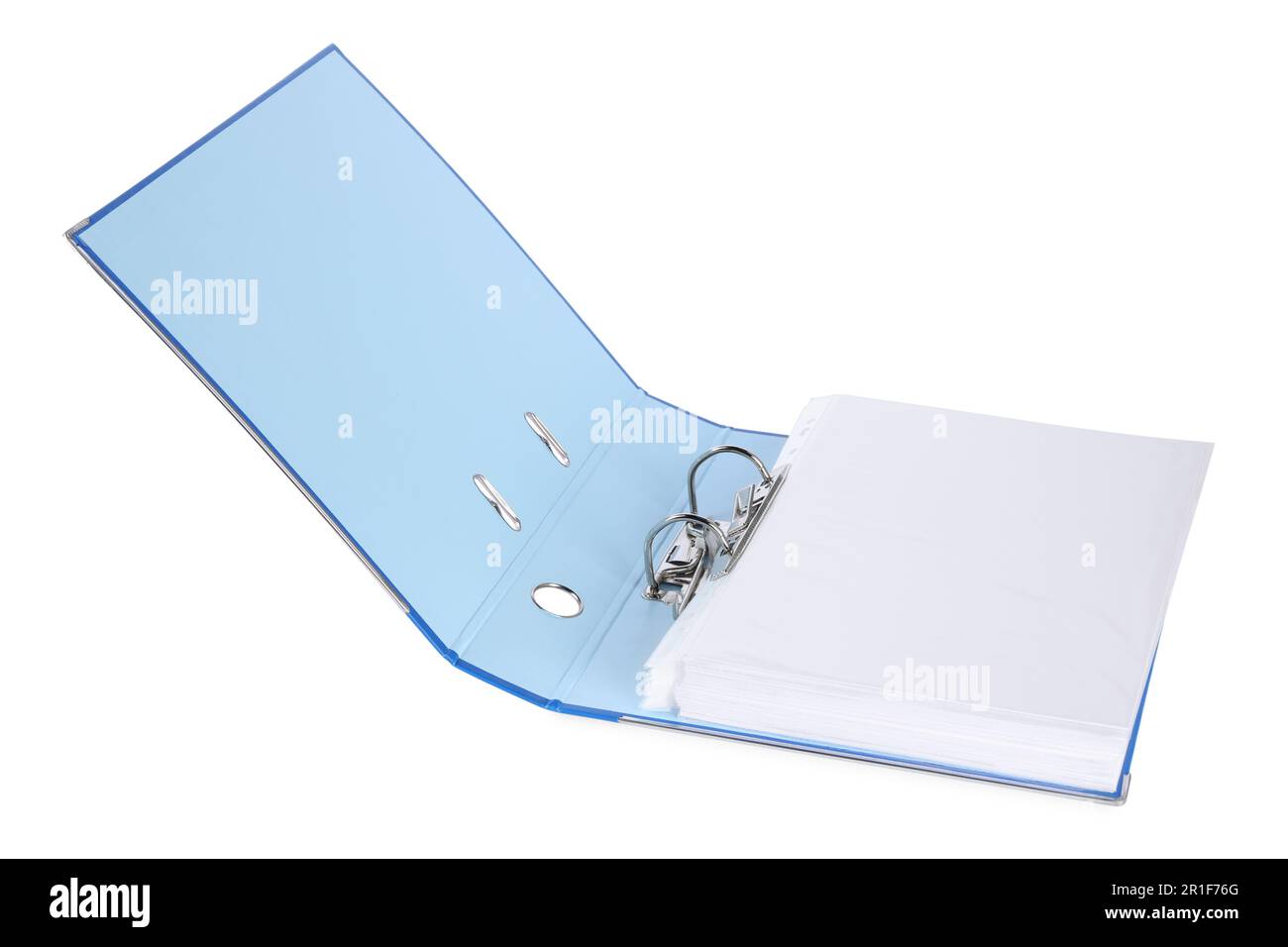 One open office folder isolated on white Stock Photo - Alamy