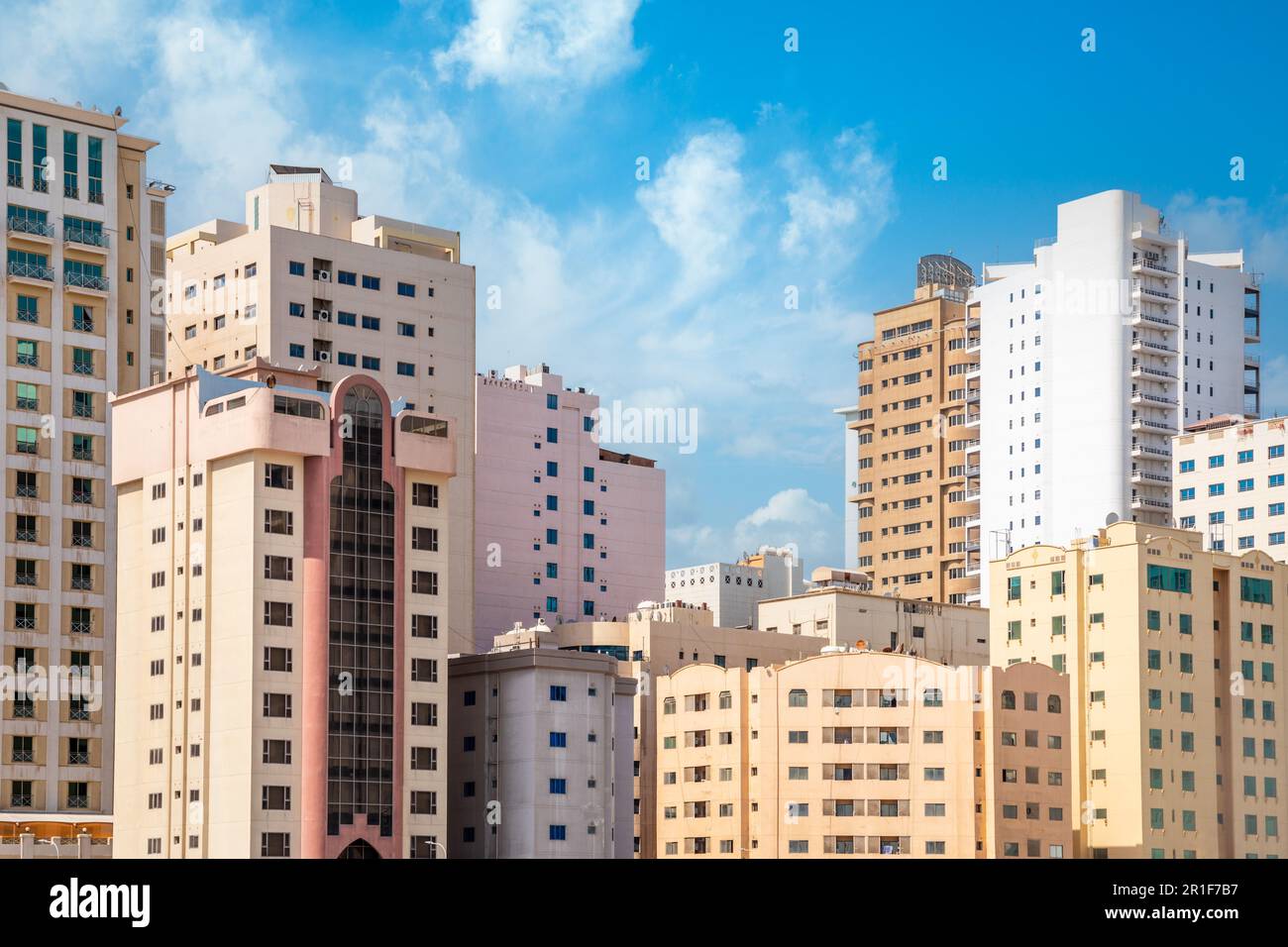 Modern residential buildings in Juffair district, Manama, Bahrain Stock ...