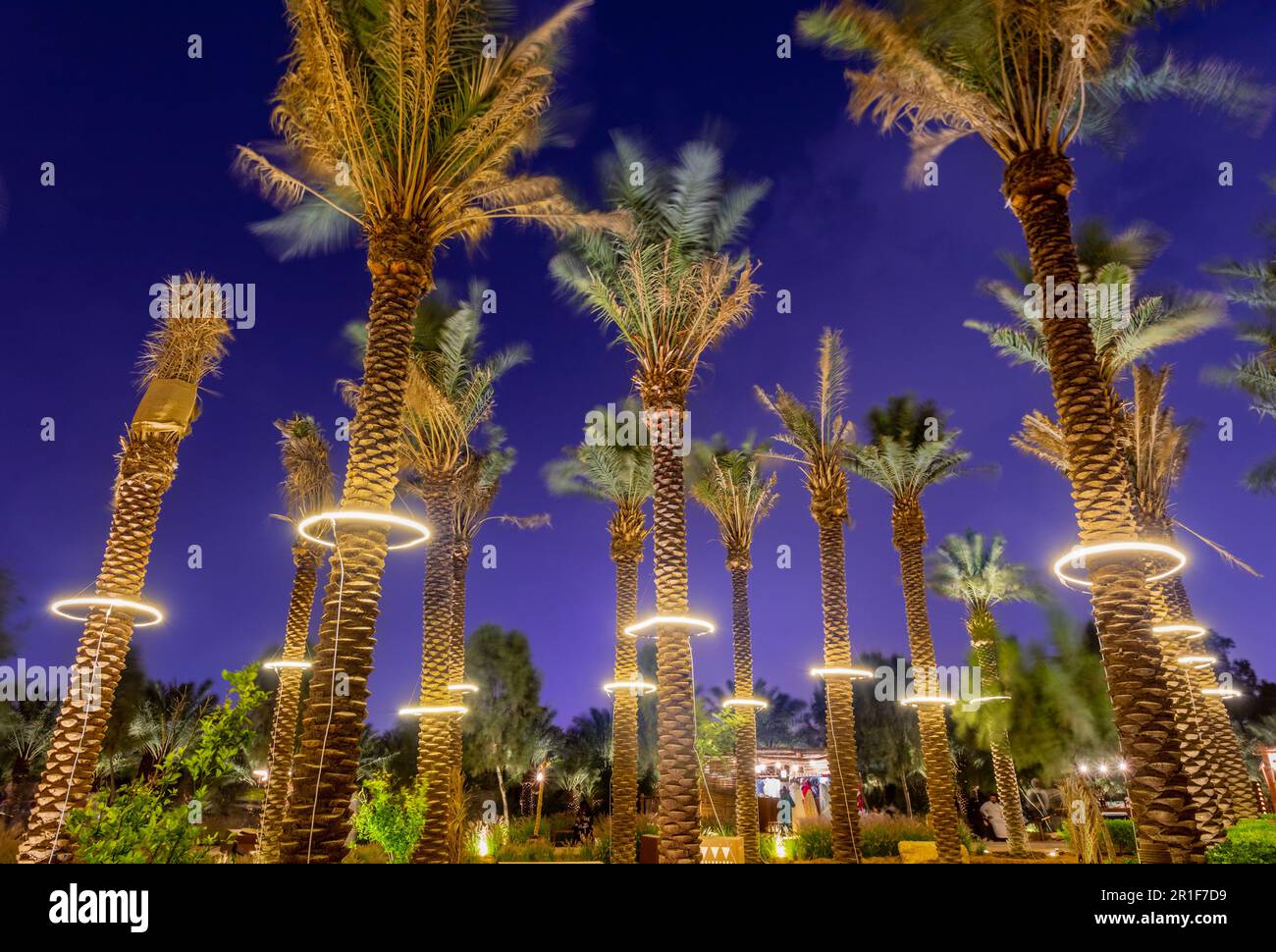 Diriyah old town walls illuminated at night, Riyadh, Saudi Arabia Stock ...