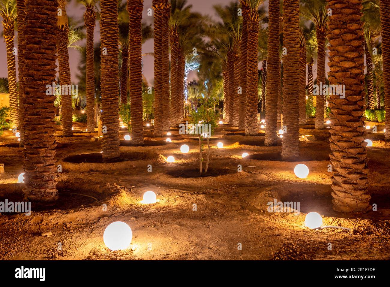 Diriyah old town walls illuminated at night, Riyadh, Saudi Arabia Stock ...