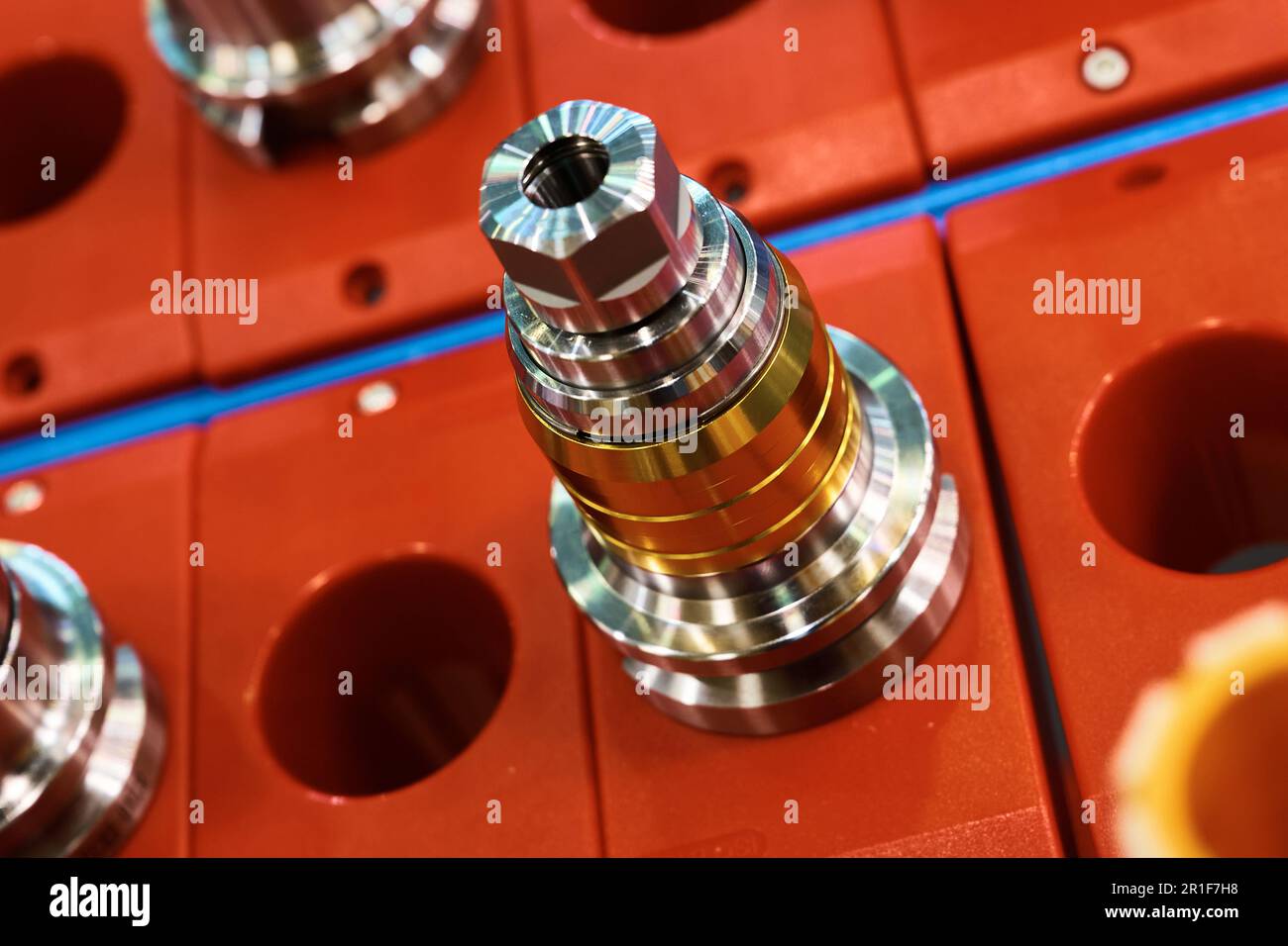 Metal cutter holder on red plastic display in hardware store Stock ...