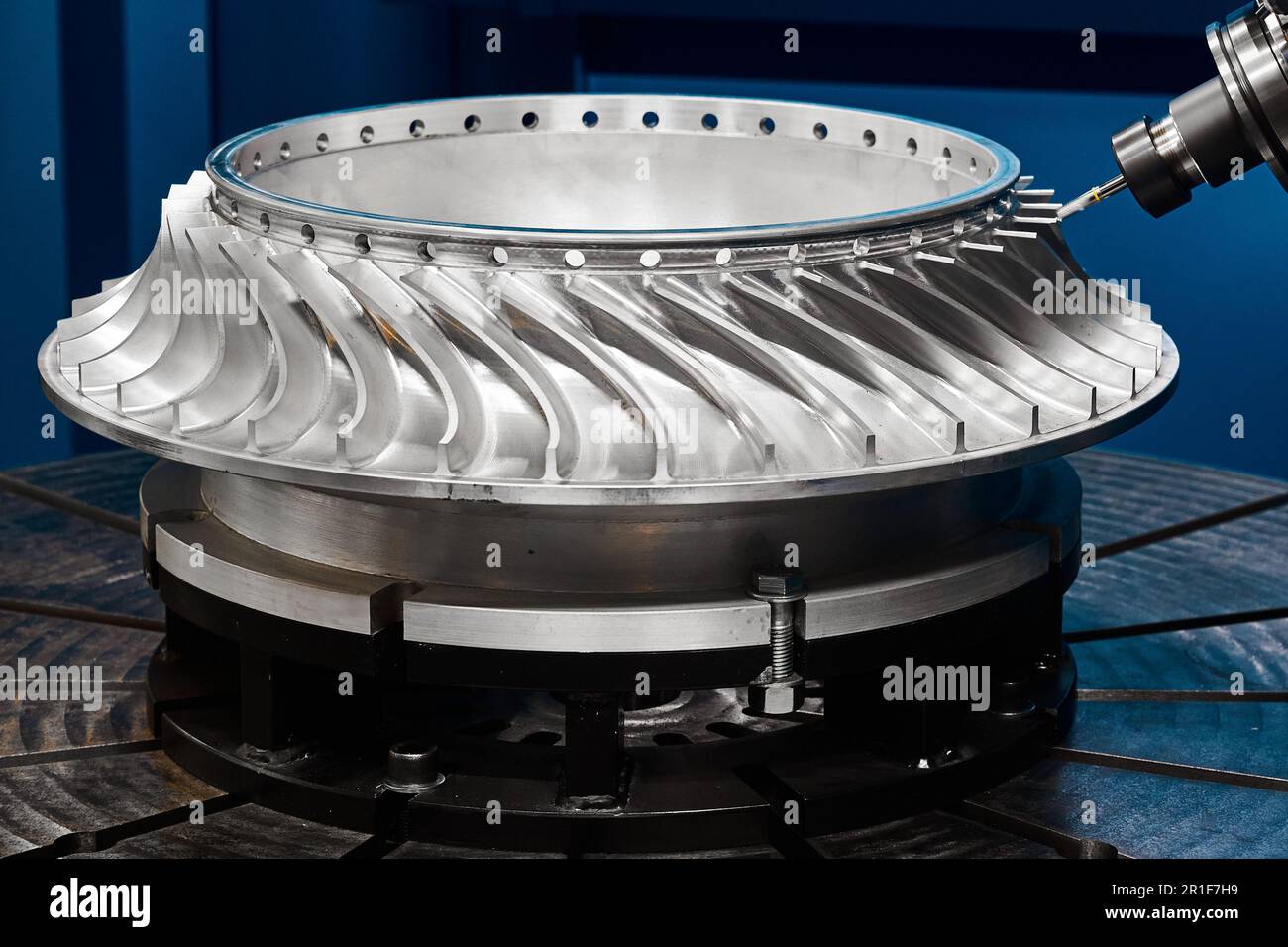 Five-axis milling machine makes turbine wheel at plant Stock Photo - Alamy