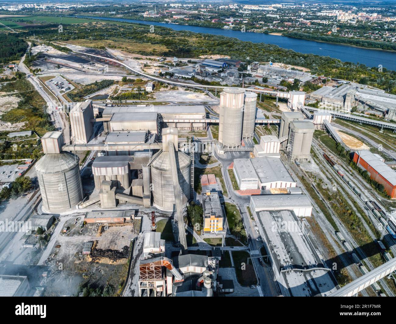 Modern cement plant at producing cement and lime process Stock Photo ...