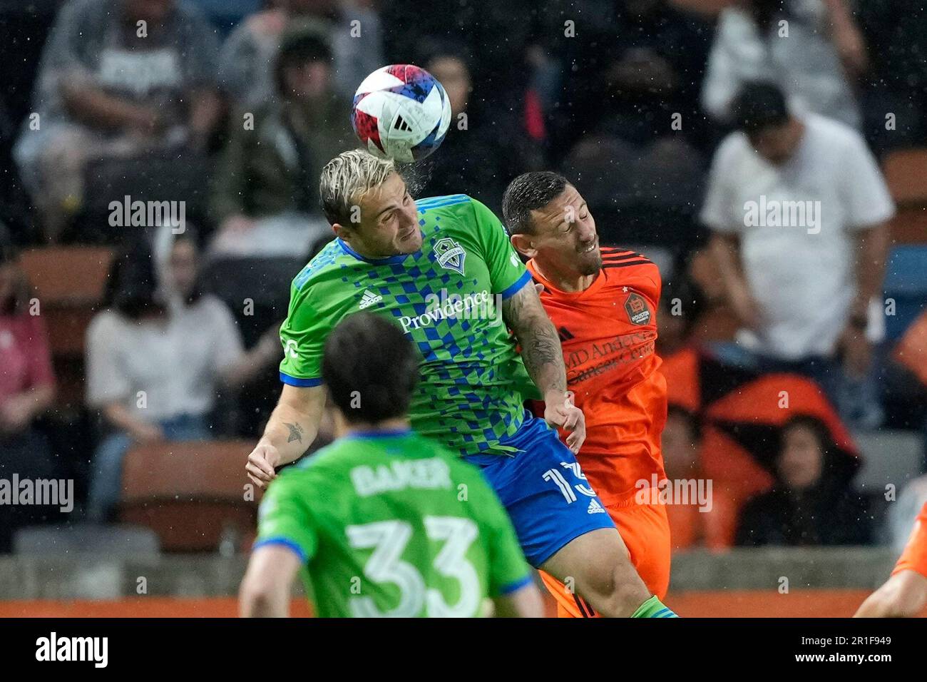 Seattle Sounders' Jordan Morris (13) and Houston Dynamo's Daniel Steres ...