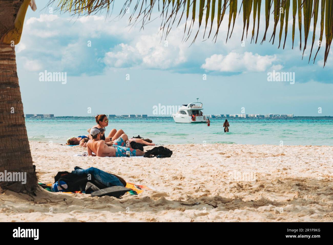 holidaymakers relax by a lagoon next to the MÍA Reef resort on the ...