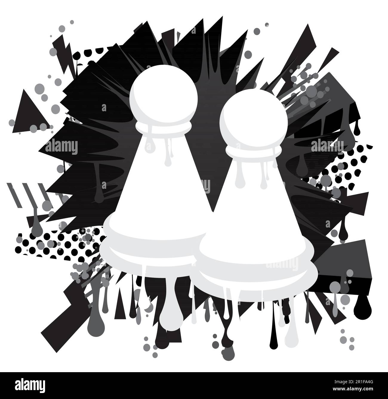 Pawn, chess piece Graffiti. Abstract modern street art decoration ...