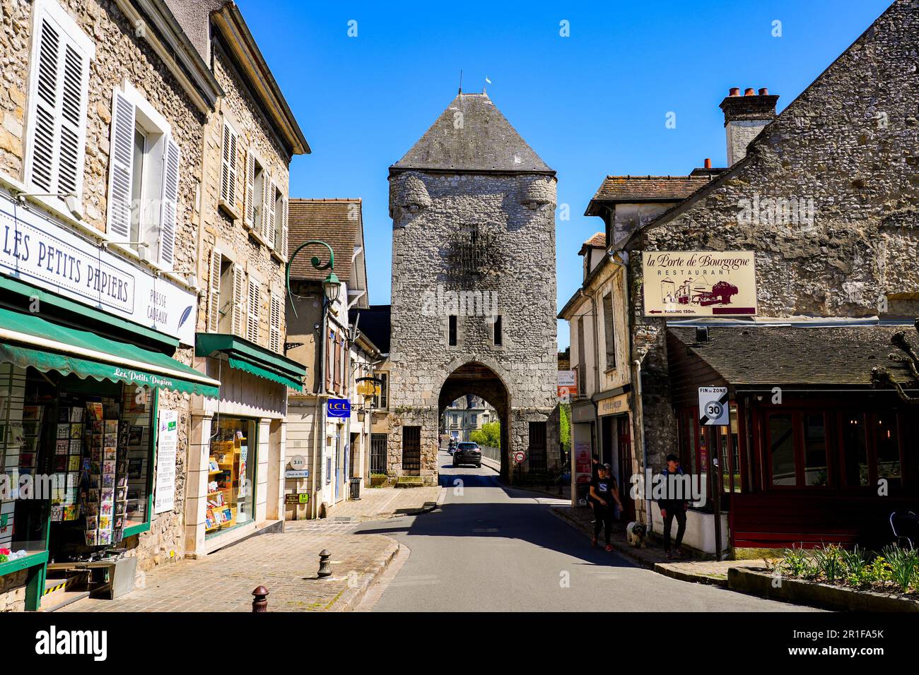 Porte de Bourgogne ("Burgundy Gate") fortified tower in the ancient ...