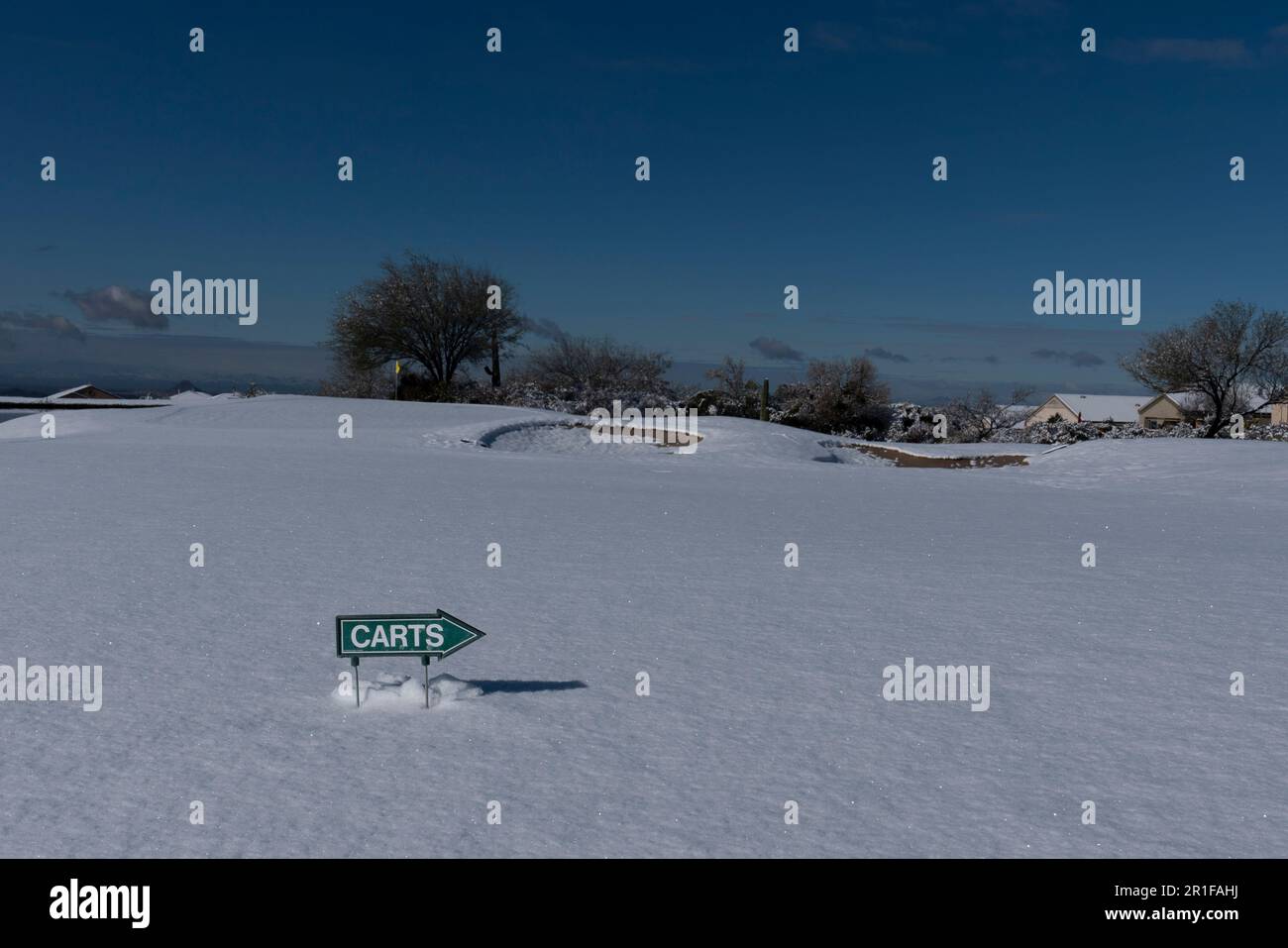Tucson area golf course covered in snow Stock Photo - Alamy