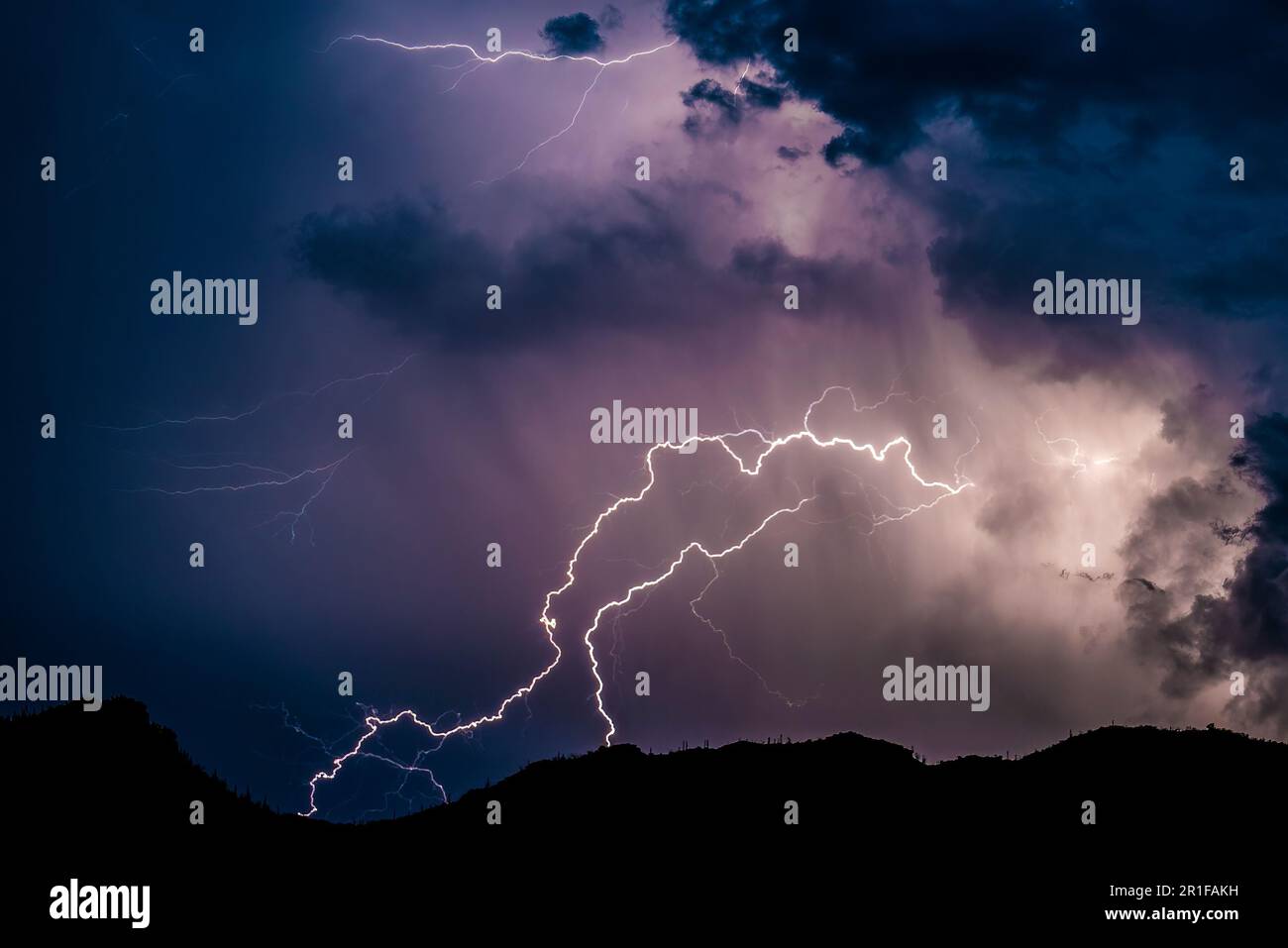 Monsoon season lightning near Tucson, AZ Stock Photo - Alamy