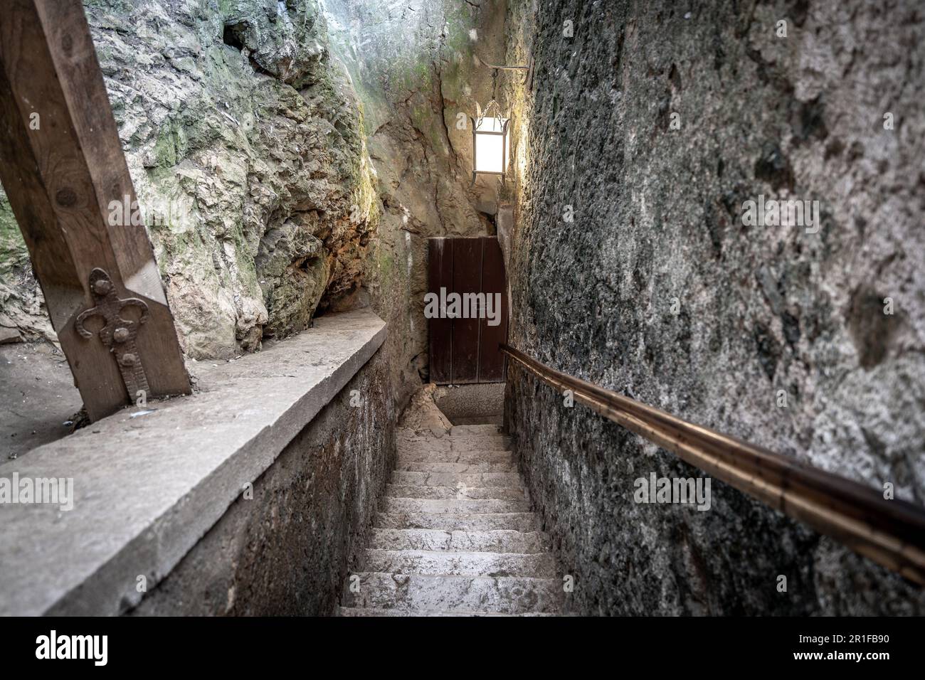 Predjama, Slovenia - Inside the cave in Predjama Castle Stock Photo - Alamy