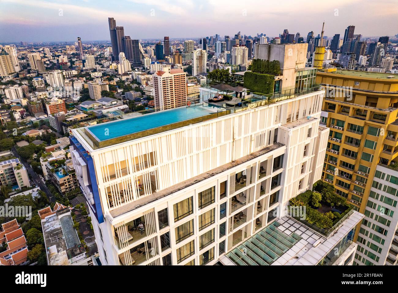 Aerial view of Sukhumvit area, Watthana, Bangkok, Thailand Stock Photo ...