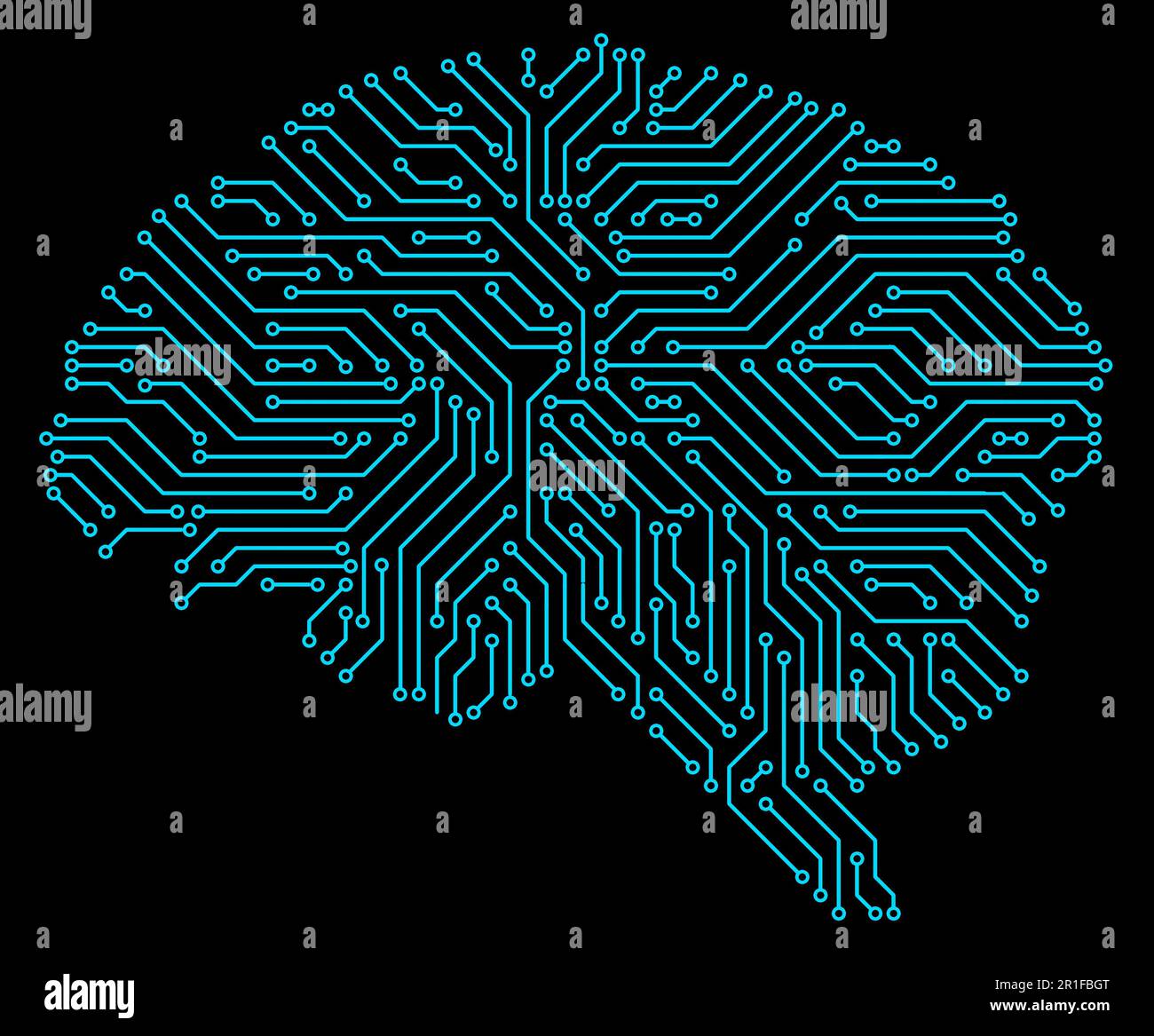 brain circuit blue artifical intellegence concept Stock Photo - Alamy