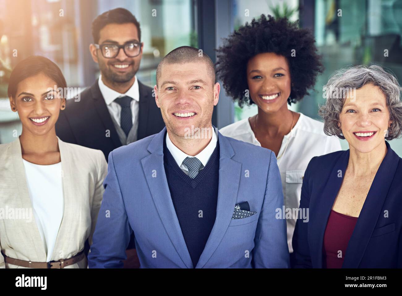 Portrait, diversity and smile of business people in office, confident ...
