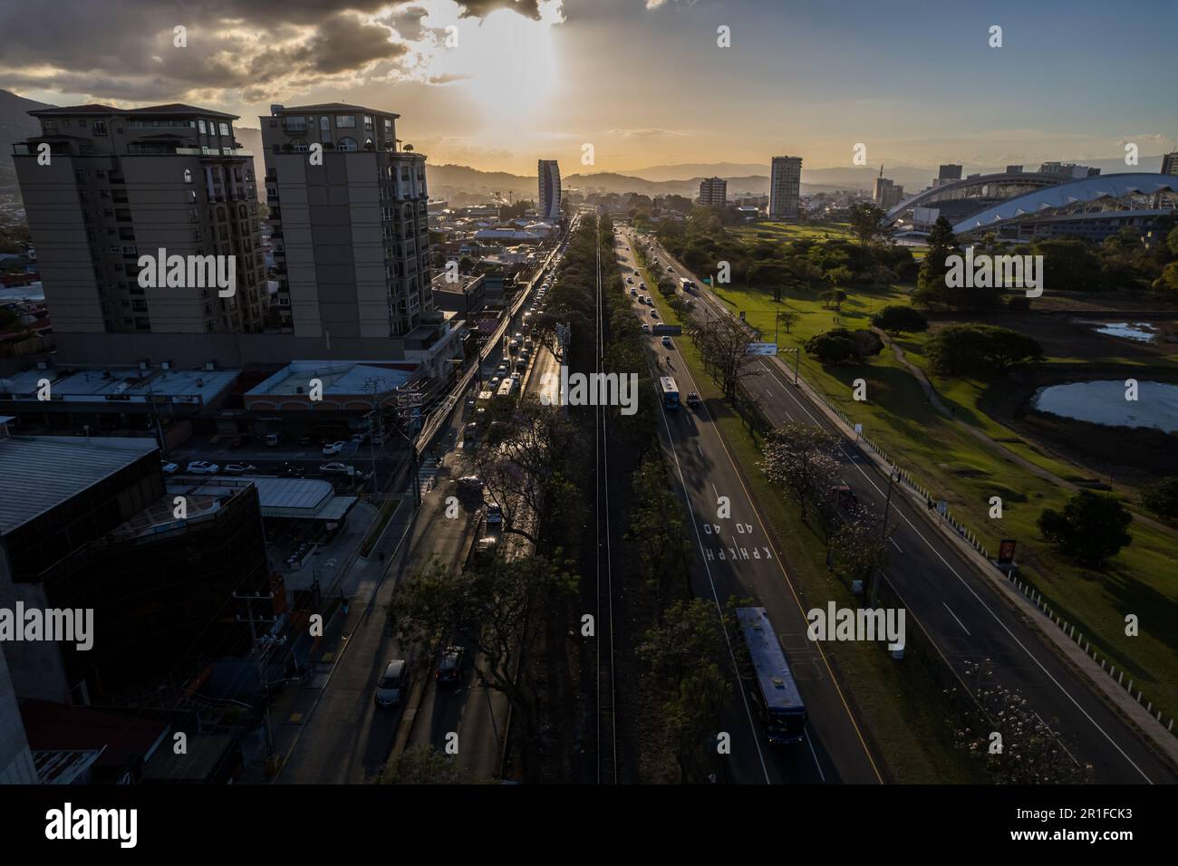 Beautiful aerial view of the Metropolitan Central Park La Sabana in ...