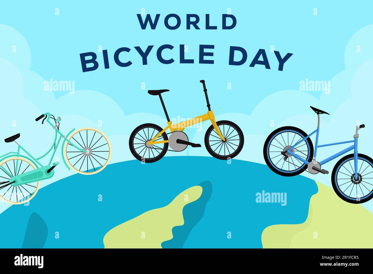 world bicycle day horizontal banner design vector Stock Vector Image ...