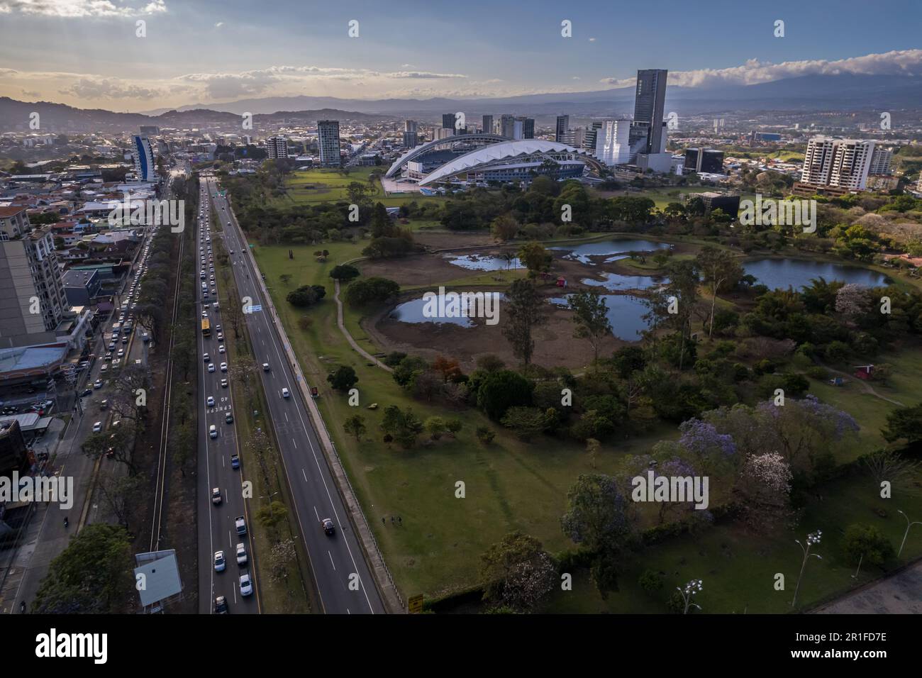 Beautiful aerial view of the Metropolitan Central Park La Sabana in ...