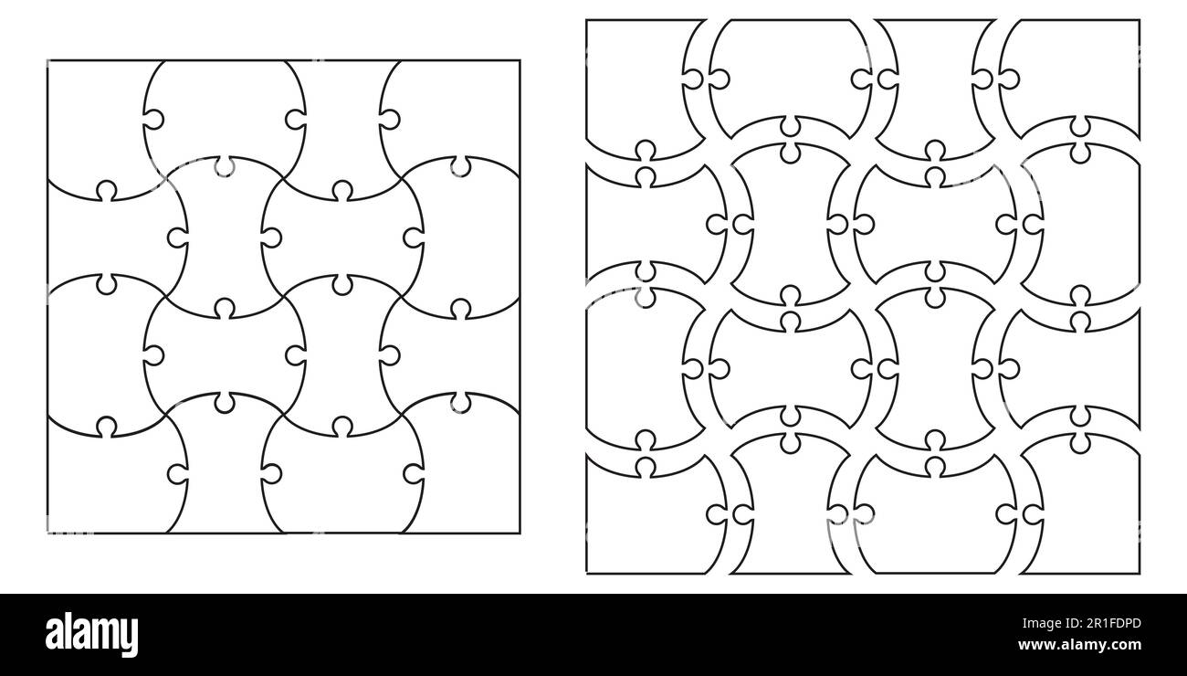 set the template of Puzzle Pieces, vector set for creating complex ...